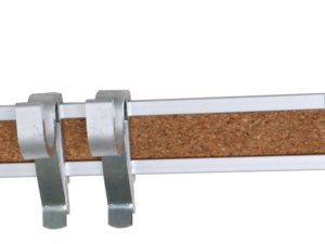 8-foot Long Exhibit Rail for Whiteboards - Aluminum - Cork