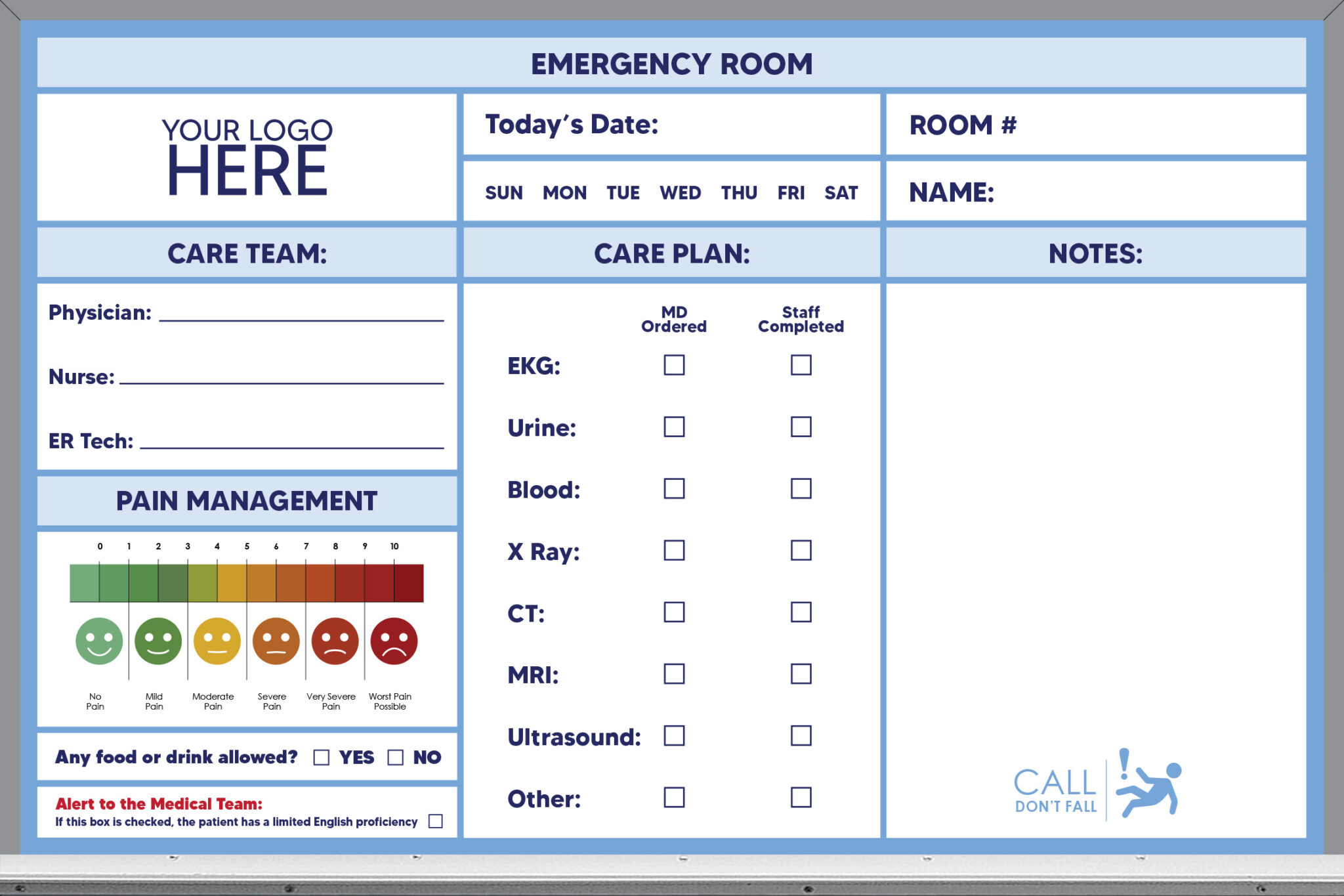 Emergency Room Patient Tracking Whiteboard