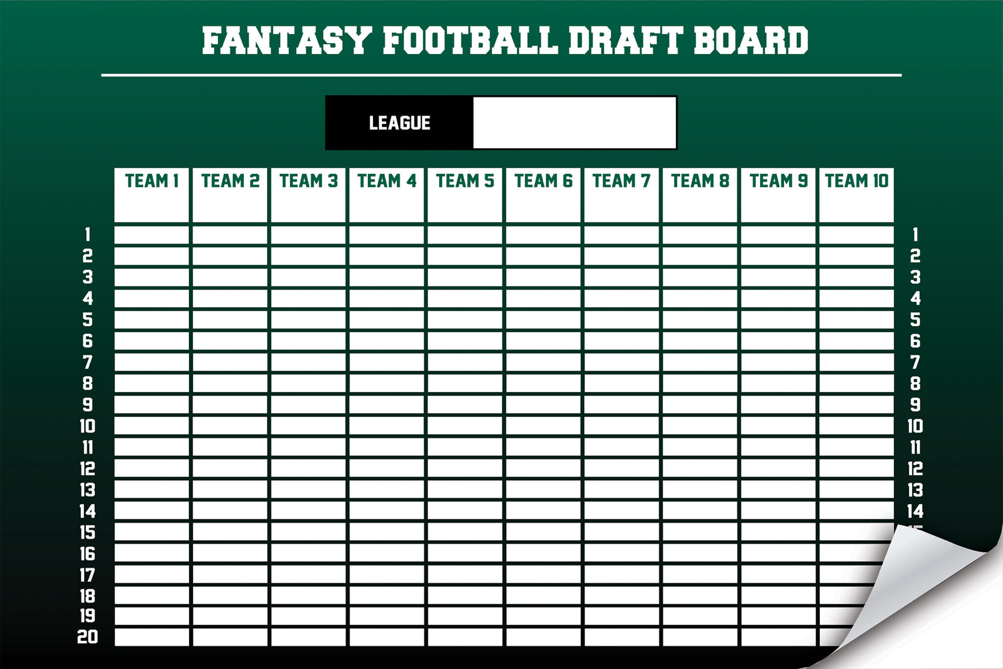 Re-Stic Dry Erase Surface – Fantasy Football Draft Board