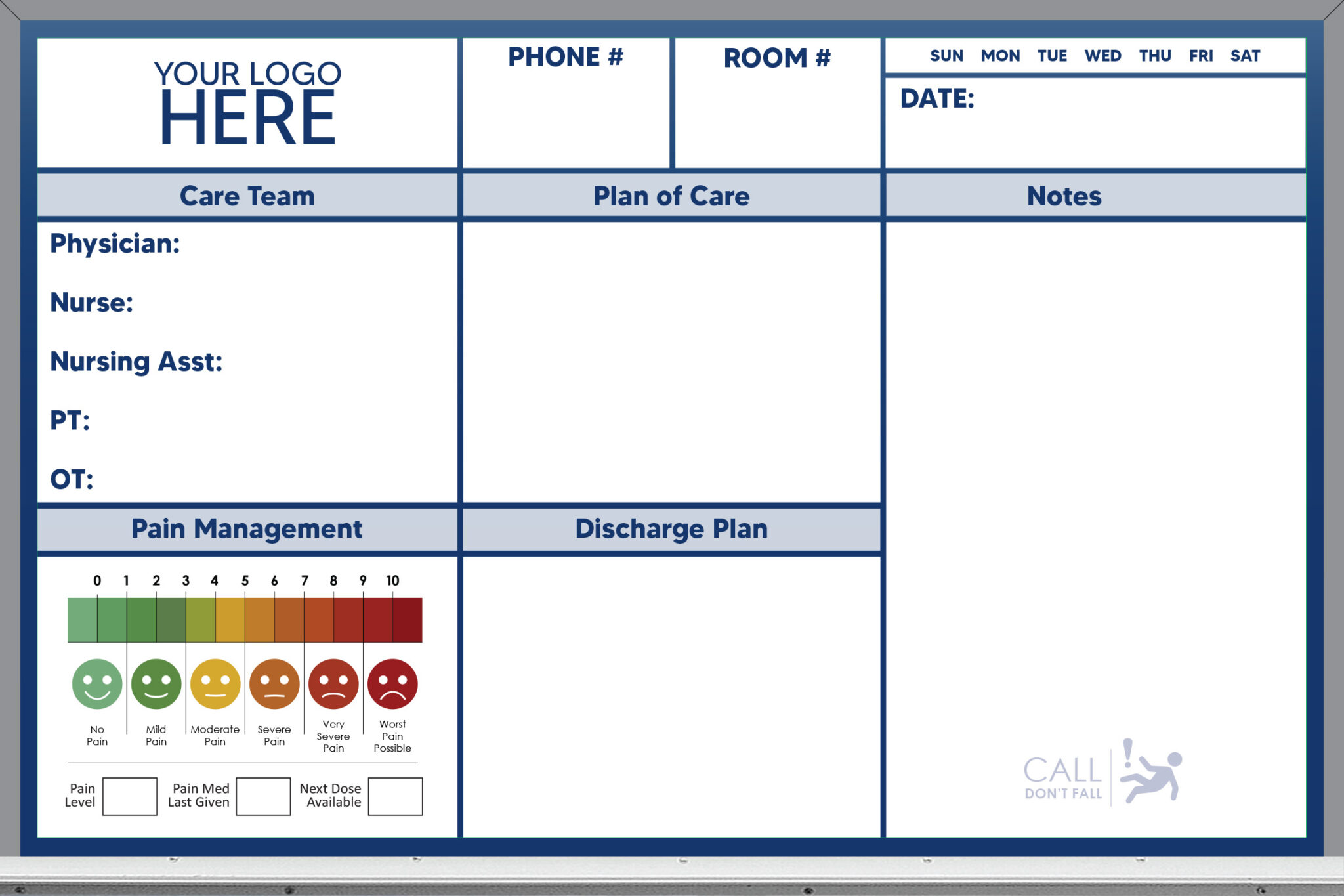 Patient Rehabilitation Tracking Whiteboard - Care Notes