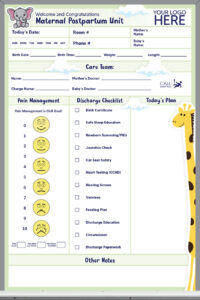 Maternity Room Patient Tracking Whiteboard - Care Notes